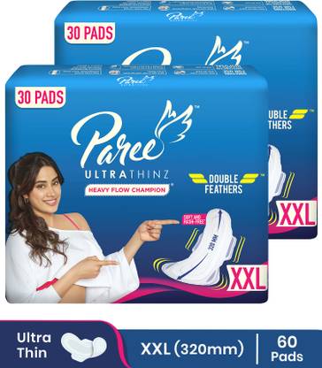 Paree Ultra Thinz Soft & Rash Free|XXL Size|Double Feathers Pads,With ...