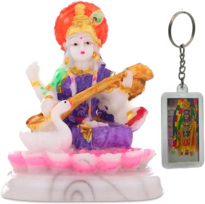 OM GIFT Idol maa Saraswati Ji ka Murti Statue for Home Décor with Key ...