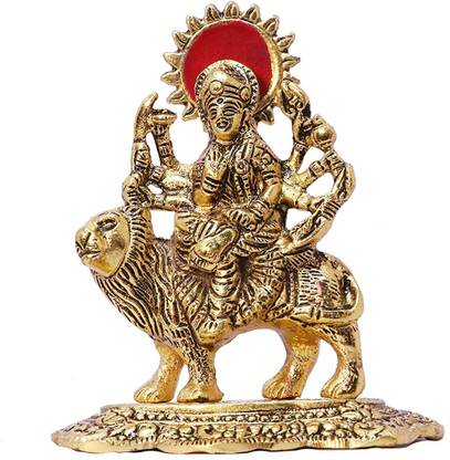 EliteTouch Metal Statue of MATA Sherawali Maa Durga on Lion Idol Murti ...