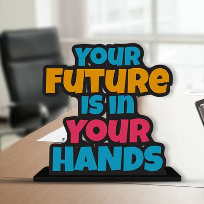 Artvibes Future Positive Quotes Table Decor Office Desk Showpiece Wood ...