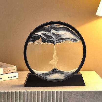 GAJERALIFESTYLE Decor Moving Sand Art Glass TableTop Deep Sea Sandscape ...