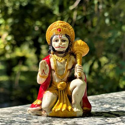 Gallery99 Small Marble Dust Hanuman Ji Ki Murti with Gada Sitting ...