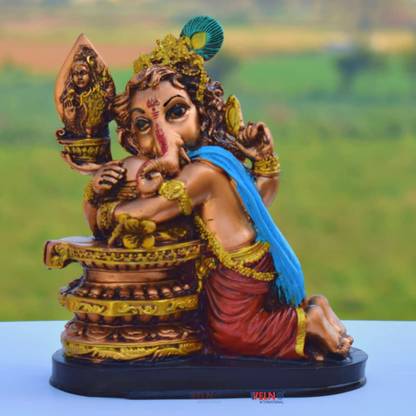 mark india Antique Finish Resin Ganesh idol/Cute Hugging Shivling ...