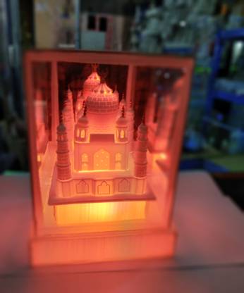 Tajmahal GLASS PACK TAJ MAHAL WITH IN BUILT LIGHT FOR GIFT , HOME ...