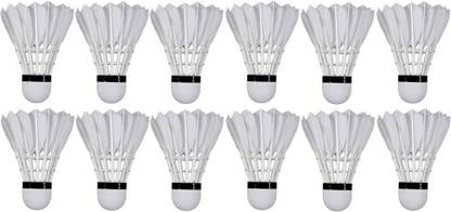 Forgesy FEATHER SHUTTLE COCK SET OF 12 Feather Shuttle - White - Buy ...