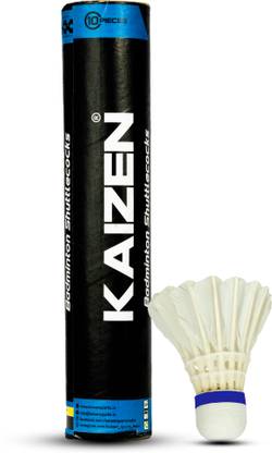 KAIZEN Silver Badminton Shuttle Feather Shuttle - White - Buy KAIZEN ...