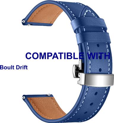 ACM WSM48J22BL2727 Watch Strap Luxury Leather Clasp Lock Belt 22mm for ...