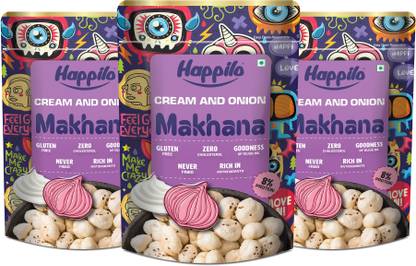 Happilo Premium Super Snack Makhana Cream & Onion 60g (Pack Of 3 ...