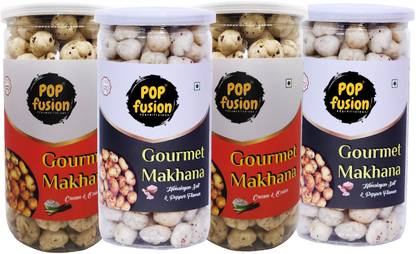 Popfusion Makhana 2 Salted + 2 Cream & Onion Different Flavoured ...