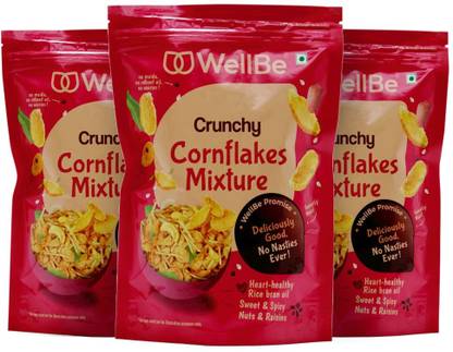 WellBe Corn Flakes Mixture Healthy Ingredients No Cholesterol, 150gm x ...