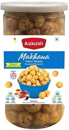 AAKASH Indori Masala Makhana Jar|Roasted & Flavored | Spicy Snacks ...