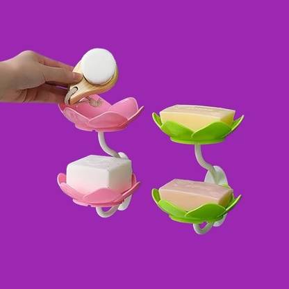 YOGVAYNA Soap Holder Suction Cup Type Soap Dish Lotus Leaf Soap Box ...
