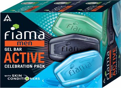 FIAMA Men Active Celebration Pack with 3 Unique Soap Gel Bathing Bars ...