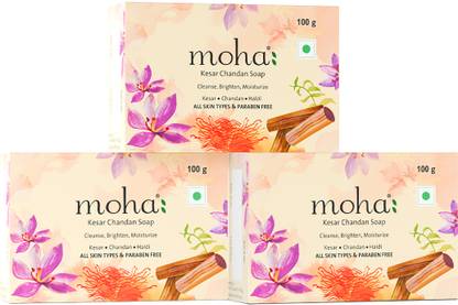 Moha Kesar Chandan Herbal Soap | TFM 76% | Grade 1 | 100gm (Po3 ...