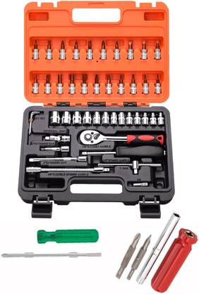 Digital Craft 46PC Socket Set ,4 In 1 Screw Driver,6Inch 2 In 1 Screw ...