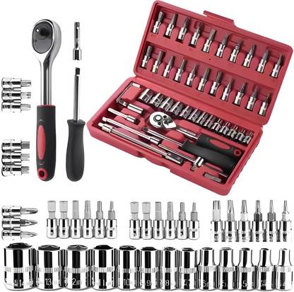upal 46 in 1 Pcs Tool Kit for Home Use Spanner Set Bike Set Goti Pana ...