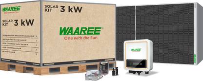 WAAREE Solar 3kW On Grid DCR Solar System Single Phase Solar Panel ...