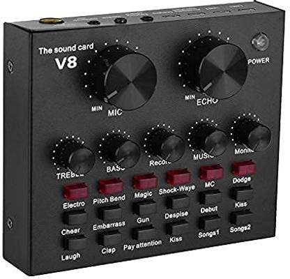 DawnRays V8 Sound Card, Sound Effects Board for Podcast Equipment ...