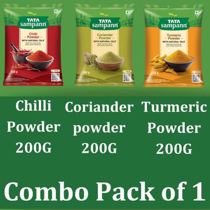 Tata Sampann Chilli Powder,200g + Coriander Powder,200g + Turmeric ...