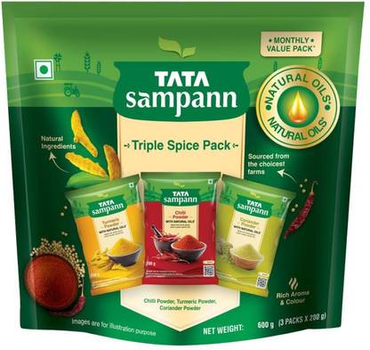 Tata Sampann Triple Spice Combo Pack with Natural Oils, Monthly Value ...