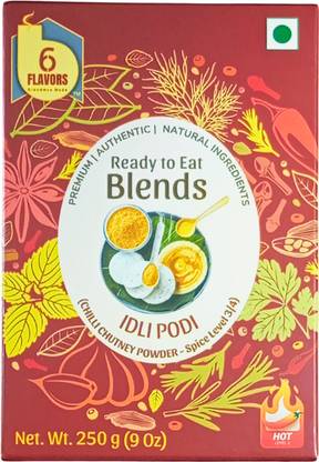 6FLAVORS Idli Podi Powder | Hot - Chilli Spice Level 3/4 | Perfect for ...