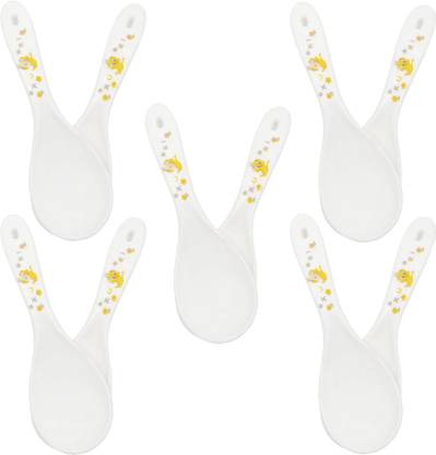 TruVeli Plastic Large Soup & Desert Spoon - Pack of 10 Plastic Dessert ...