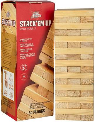 Knick Knack Stack'em Up Giant Tumble Tower 54 Big Wooden Blocks for ...