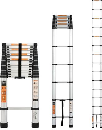 Equal 20 FT. Folding TelescopicLadder/Portable and Extension Ladder for ...