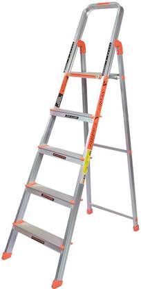COMFORT Creation Style-A Foldable Aluminium Ladder (5-Step Heavy Duty ...