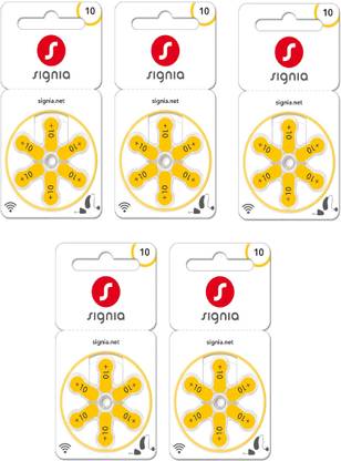 Balson P-10 Signia Hearing Aid Battery Pack of 5 Strip, Cell-no-10 (30 ...