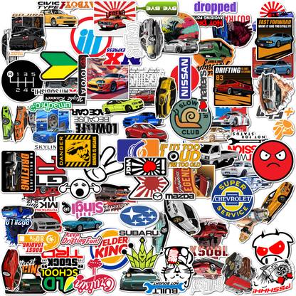 WALLDESIGN 3 inch Race-Ready 90 Collection of Authentic JDM Sticker Set ...