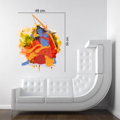 Decoration Stickers 1 cm ram ji wall sticker mulicolor stickergod ...