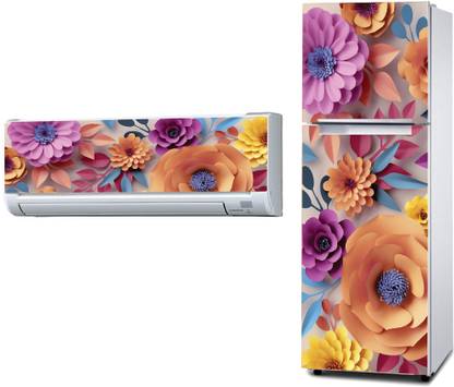 HS Decals 160 cm x 60 cm | Double Door Fridge & AC Vinyl Sticker With ...