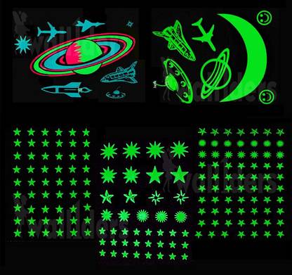 wall1ders 100 cm Night Glow Radium Stickers Glow in the Dark Sticker ...