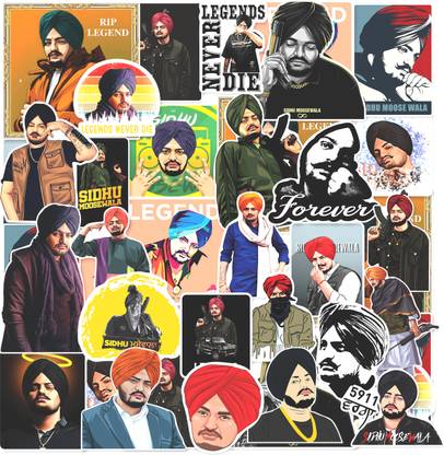 FlyBuy Hub 7.62 cm LEGEND Sidhu Moose Wala Stickers For Car'& Bike Pack ...