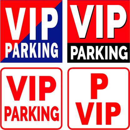 ShubhFly 14 cm VIP Parking Sticker for Car Bike Pack of 4 Pcs ...