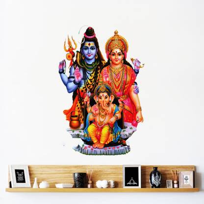 STICKER STUDIO 58 cm Shiva Parvati Wall Sticker & Decal Self Adhesive ...