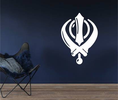 Nimmy Home Decor 80 cm Sardar Khanda Sikh Symbol vinyl wallsticker for ...