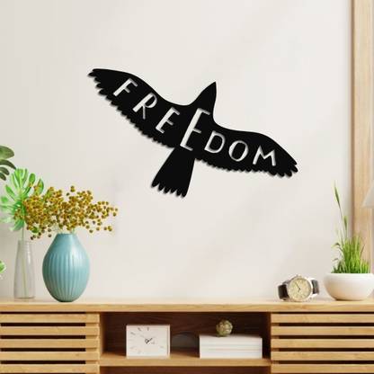 DeCorner 15 cm Wooden Mdf cutouts Freedom Plaque Painted Cutout Wall ...