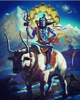 Online Collections 30.48 cm shiv ji Sticker Poster, God Shiva Poster ...