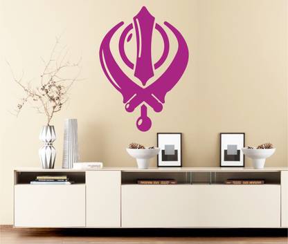 Vaishnav Traders 80 cm Sardar Khanda Sikh Symbol vinyl wallsticker for ...