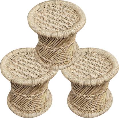 YP Craft Nature Handmade Bamboo mudda muddi chair Pack of 3 Outdoor ...