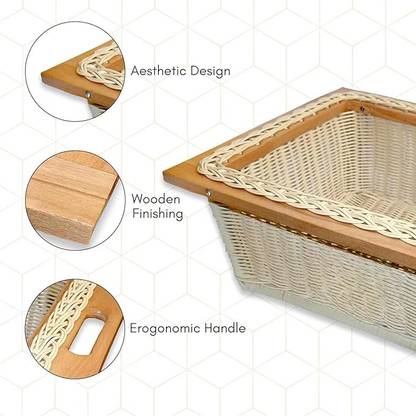 LIMRA Plastic PVC Wicker Basket Modular Kitchen Pull Out Basket for ...