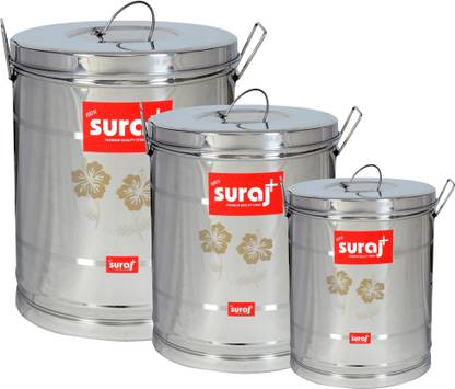 suraj Stainless Steel Air tight container 30kg 25kg and 15kg STEEL JAR ...