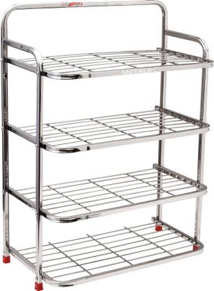 METALAC Multipurpose Kitchen rack| Shoe rack Wall mounted | (4-shelf ...