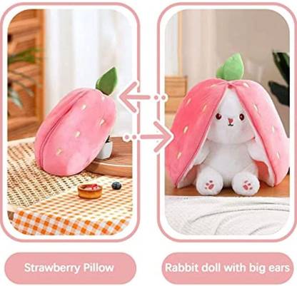Bitsu Bobsu Strawberry Bunny Plush Toy for Girls, Kids - 34 cm ...