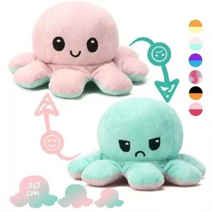 DRM Octopus Toy Flip Moody Happy Sad Angry Inside Out - 20 cm - Octopus ...