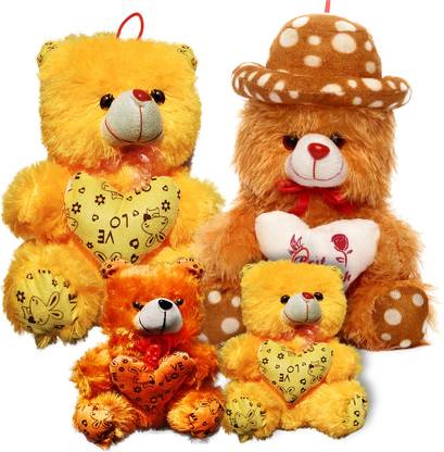 Topgrow Yellow Teddy Bear Cap with Heart (13Inch) Yellow,Brown mini ...