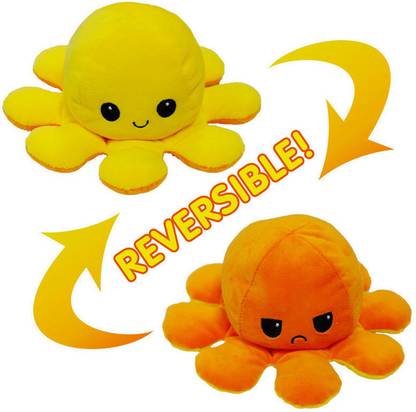 Toyingly Reversible Orange Yellow Octopus Plush Toy Girls/Boys, Super ...