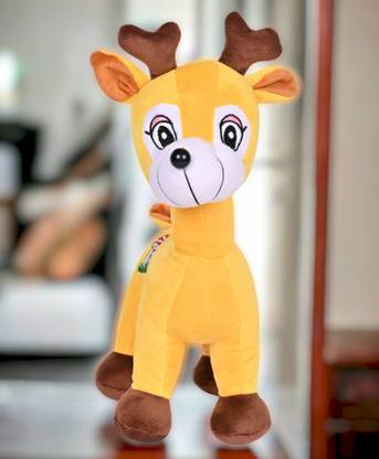 Swastik Toys Printed Color Animal Characters Stuffed and Spongy Deer Teddy Bear Soft Toy - 27 cm ...